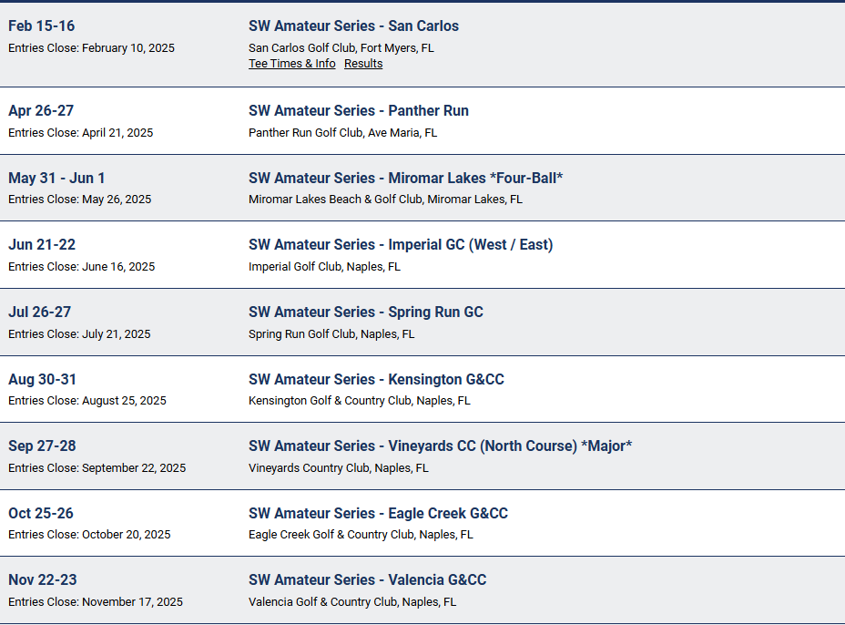 FSGA Southwest Amateur Series - FSGA